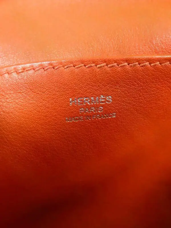 Hermès Mini Halzan Leather Shoulder Bag - Orange