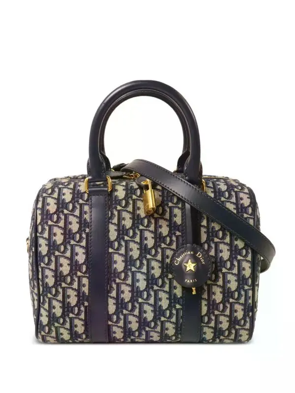 Dior Groove 25 Oblique Patterned Tote Bag - Blue