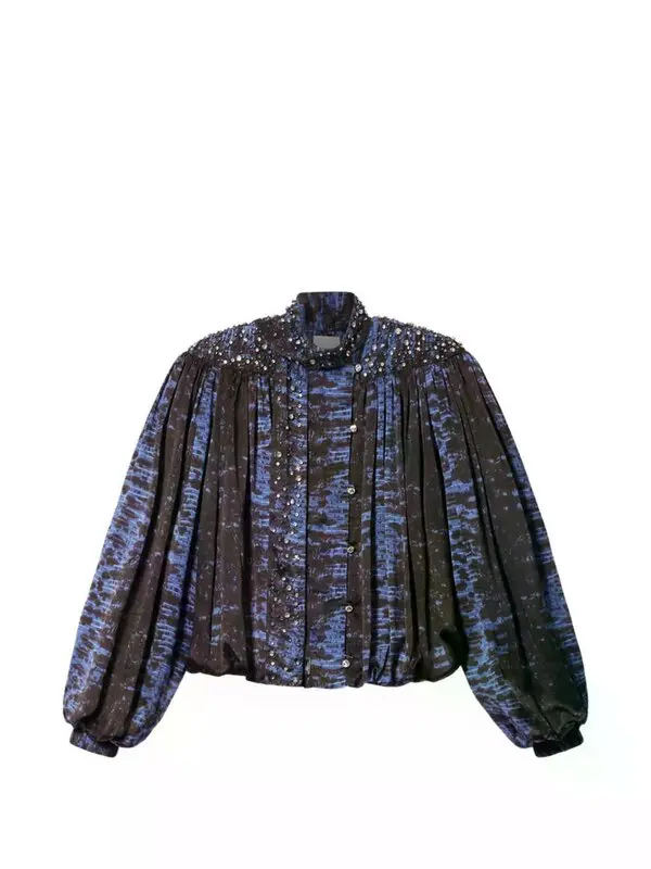 Isabel Marant Étoile Loyra Embellished Silk Blouse - Blue