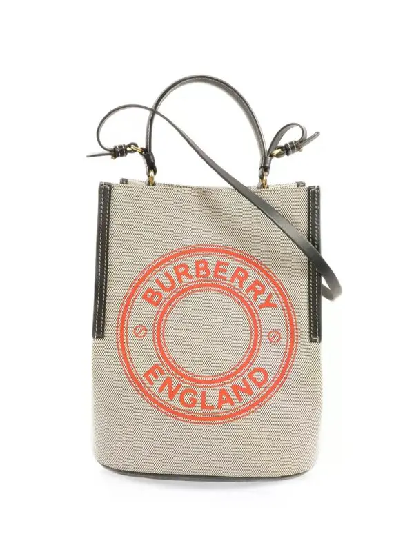 Burberry Small Peggy Logo-print Bucket Bag - Grey