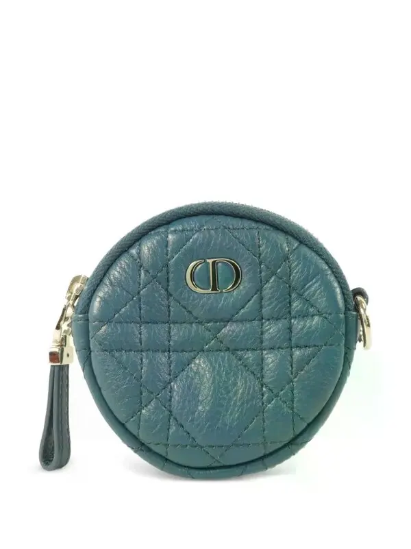 Dior Caro Cannage Coin Purse - Blue