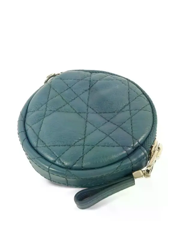 Dior Caro Cannage Coin Purse - Blue
