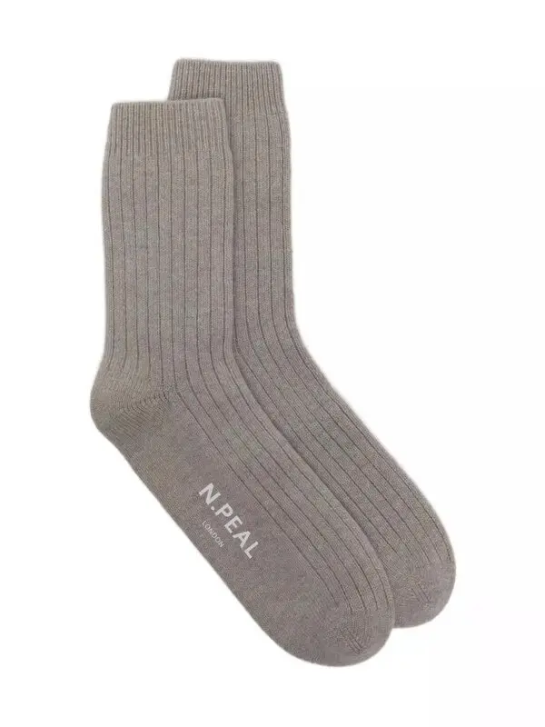 N.peal Ribbed-knit Cashmere Socks