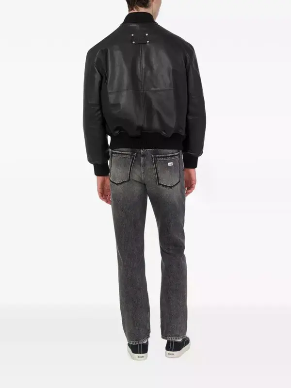 Moschino Logo-plaque Leather Jacket