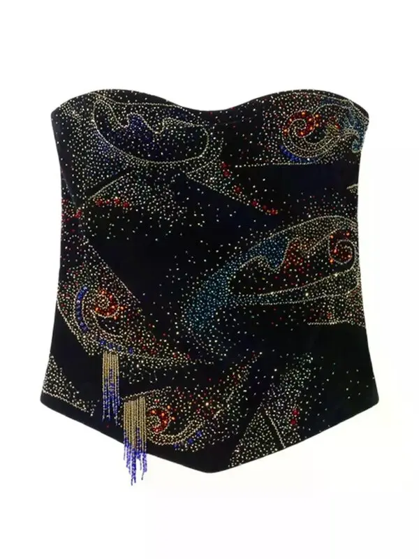 Isabel Marant Étoile Jiska Bead-embellished Corset Top - Black