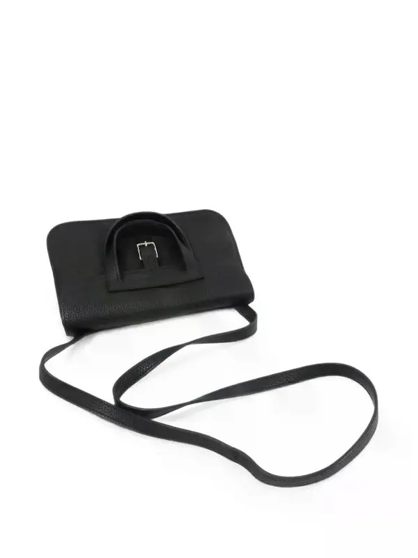 Hermès Halzan Leather Shoulder Bag - Black