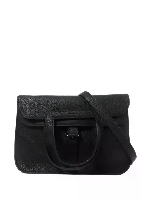 Hermès Halzan Leather Shoulder Bag - Black