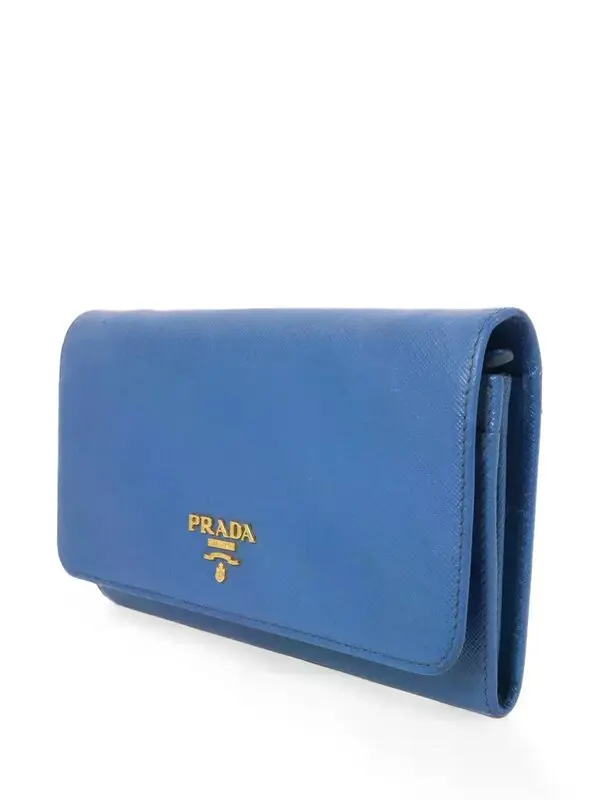 Prada Saffiano Leather Shoulder Bag - Blue