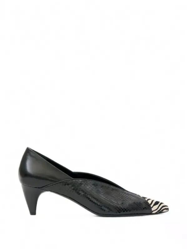 Isabel Marant Étoile Ilou Python Leather Kitten Heel Pumps - Black