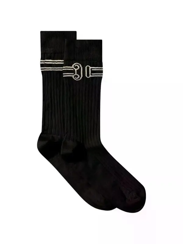 Aries Column Rib-knit Socks - Black