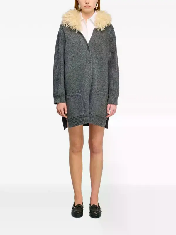 SEMICOUTURE Trudi Ribbed Coat - Grey