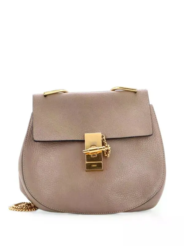 Chloé Drew Leather Small Crossbody Bag - Grey