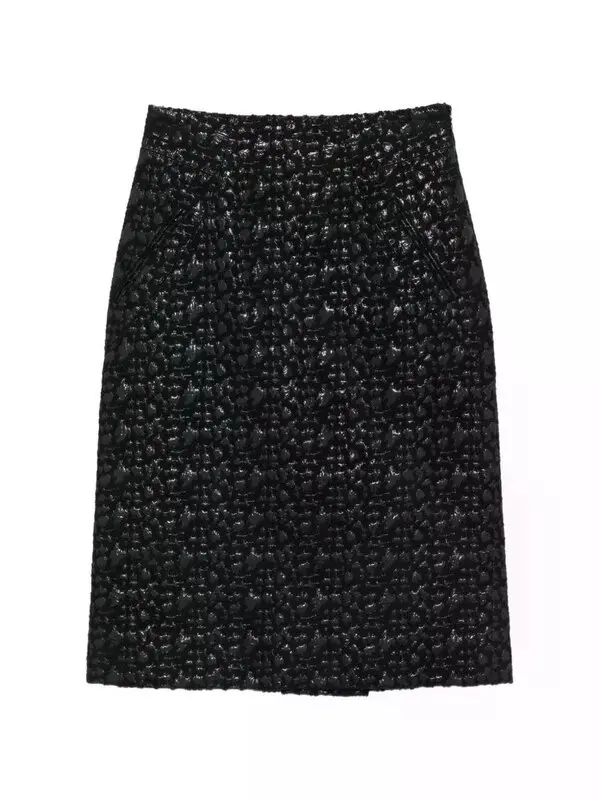 Moschino 2000s Textured-finish Skirt - Black
