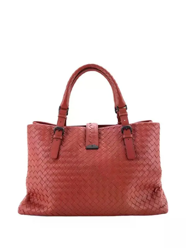 Bottega Veneta Roma Bag Intrecciato Nappa Medium Tote Bag - Pink