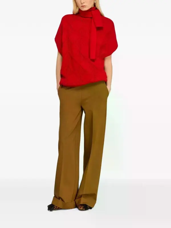 SEMICOUTURE Coline Pressed-crease Turn-up Trousers