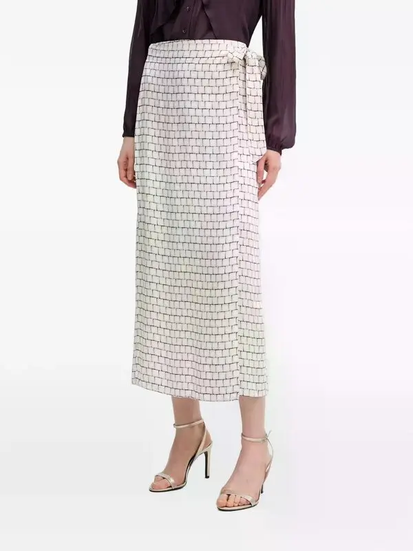 MARC AUREL Geometric-print Wrap Midi Skirt
