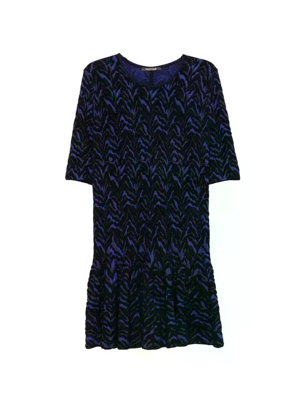 Roberto Cavalli 2000s Animal-pattern Dropped-waist Dress - Black