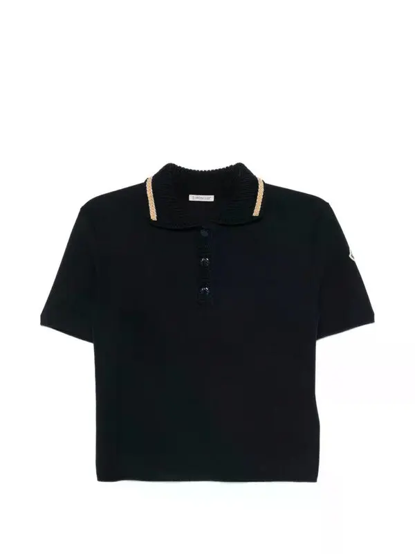 Moncler Logo-patch Knit Polo Shirt