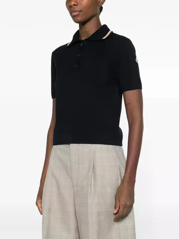 Moncler Logo-patch Knit Polo Shirt