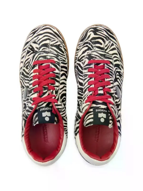 Isabel Marant Étoile Bryce Zebra-print Leather Sneakers - White