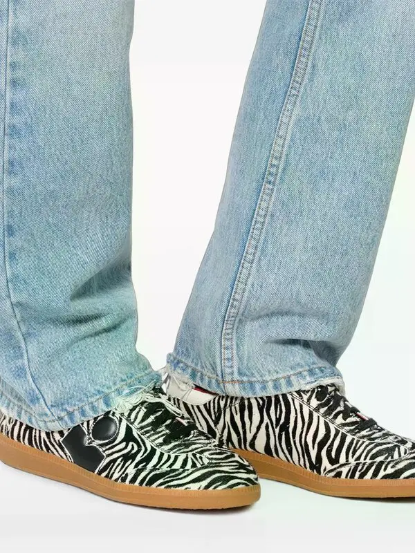 Isabel Marant Étoile Bryce Zebra-print Leather Sneakers - White