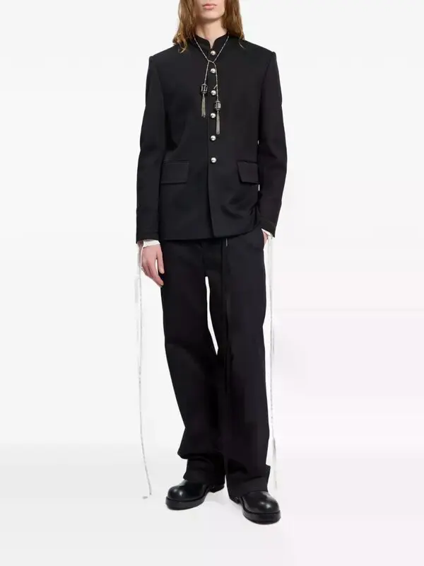 ANN DEMEULEMEESTER Cotton-drill Straight-leg Trousers - Black