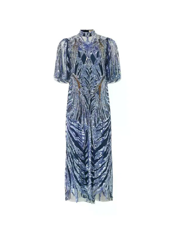 TEMPERLEY LONDON Ambrose Sequin-embellished Midi Dress - Blue