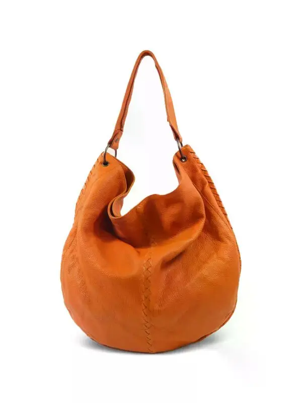Bottega Veneta Intrecciato-trim Shoulder Bag - Orange