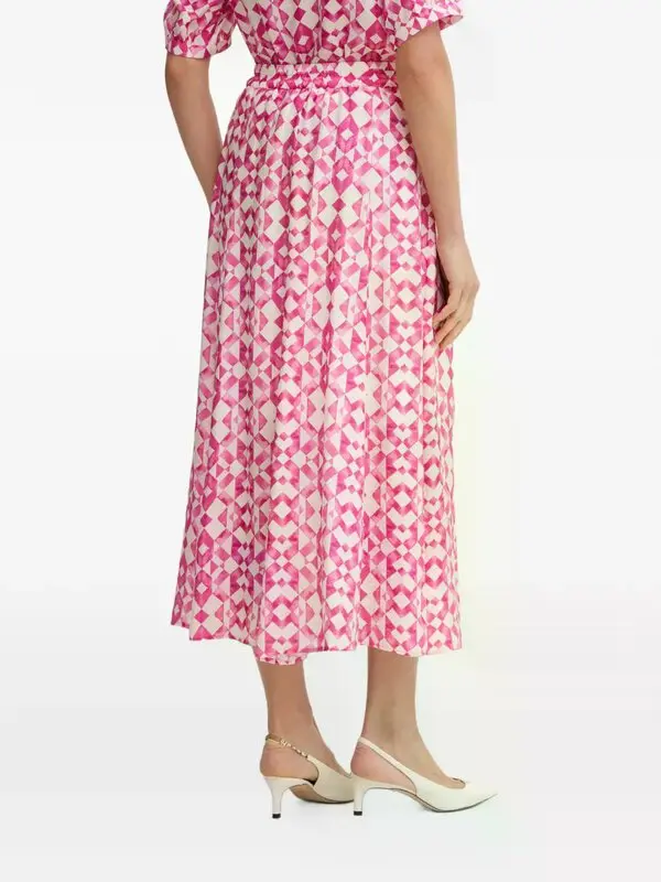 MARC AUREL Geometric-print Elasticated-waist Midi Skirt