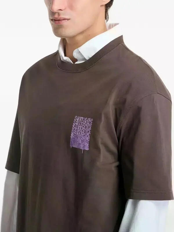 SAMSOE SAMSOE Sasteven Logo-print Slogan-print T-shirt
