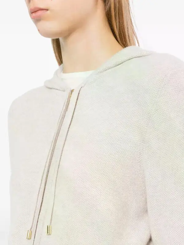 N.peal Honeycomb-knit Zip-up Hoodie