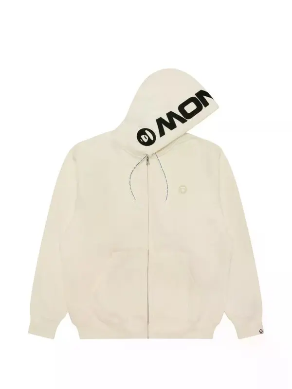 AAPE BY *A BATHING APE Logo-print Zip-up Hoodie - Neutrals