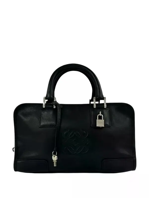 Loewe 2000-2026 Leather Amazona 28 Handbag - Black