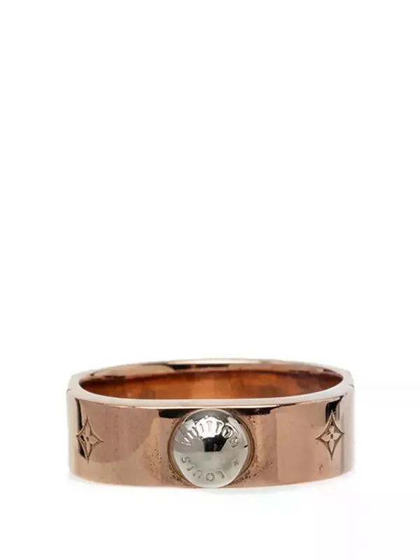 LOUIS VUITTON 2016 Rose Gold Plated Nanogram Ring Costume Ring