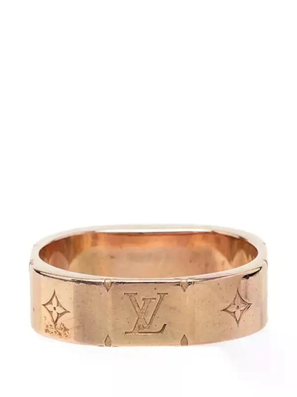 LOUIS VUITTON 2016 Rose Gold Plated Nanogram Ring Costume Ring
