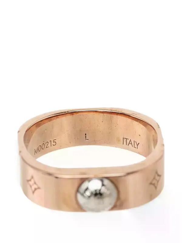LOUIS VUITTON 2016 Rose Gold Plated Nanogram Ring Costume Ring