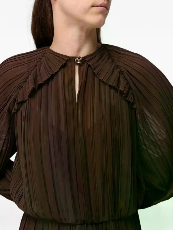 Fabiana Filippi Pleated Ruffled Maxi Dress