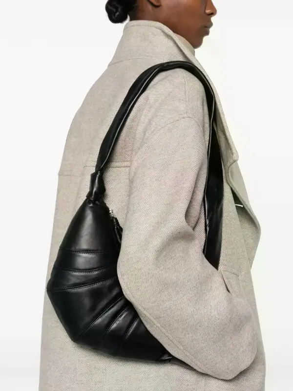 LEMAIRE Croissant Leather Shoulder Bag - Black