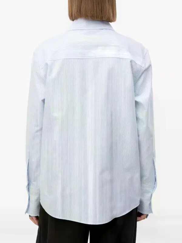 Hugo Stripe-print Logo-plaque Shirt
