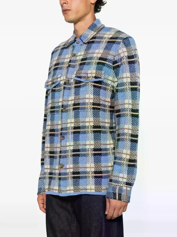 Guest In Residence Check-pattern Button-down Polo Shirt