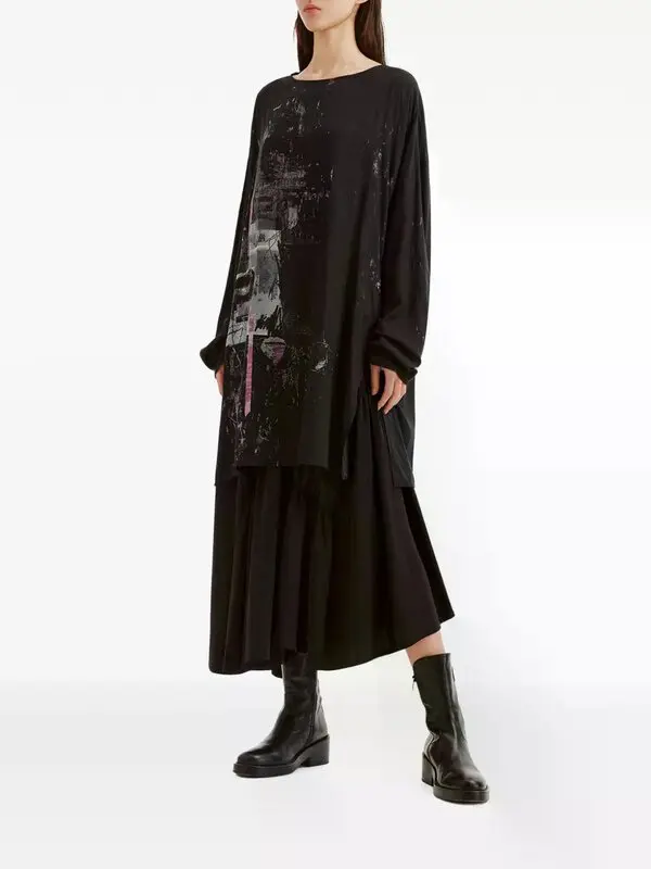 Y’s Graphic-print Long-sleeve Top