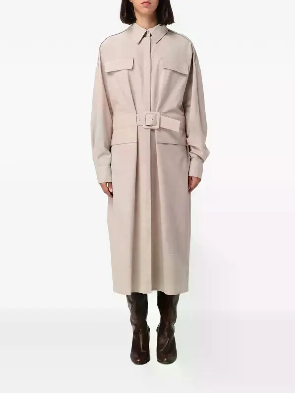 Fabiana Filippi Sahariana Belted Chest-pockets Maxi Shirt Dress - Neutrals