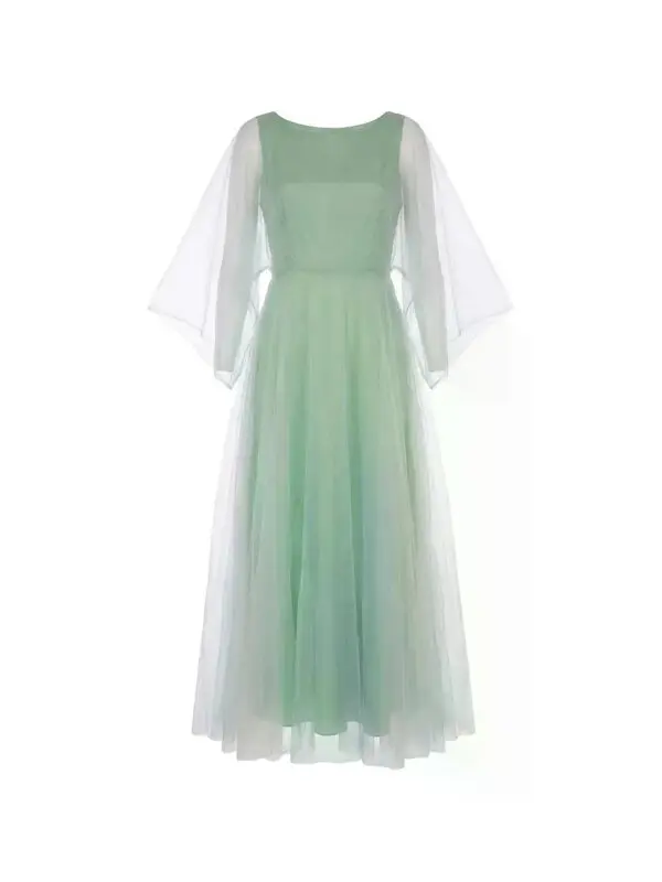 Valentino Garavani Tulle-layered Flared Midi Dress - Green