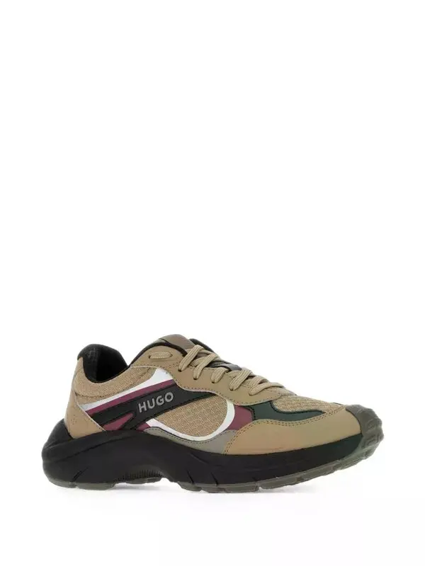Hugo Panelled Leather-trim Sneakers