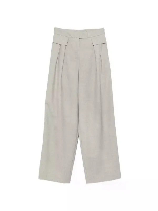 Liviana Conti Pleated Wide-leg Trousers - Grey