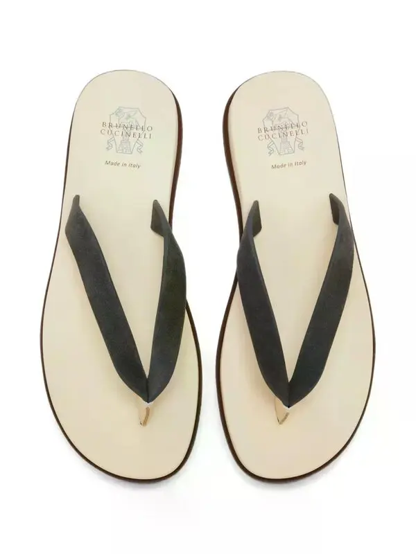 Brunello Cucinelli Logo-print Sandals - Grey