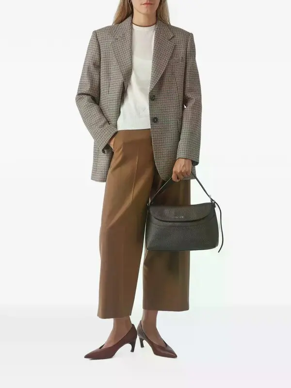 Orciani Midi Grained Leather Shoulder Bag