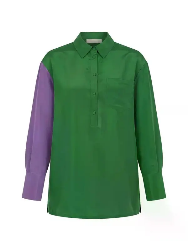 Valentino Garavani Colour-block Mini Shirt Dress - Green