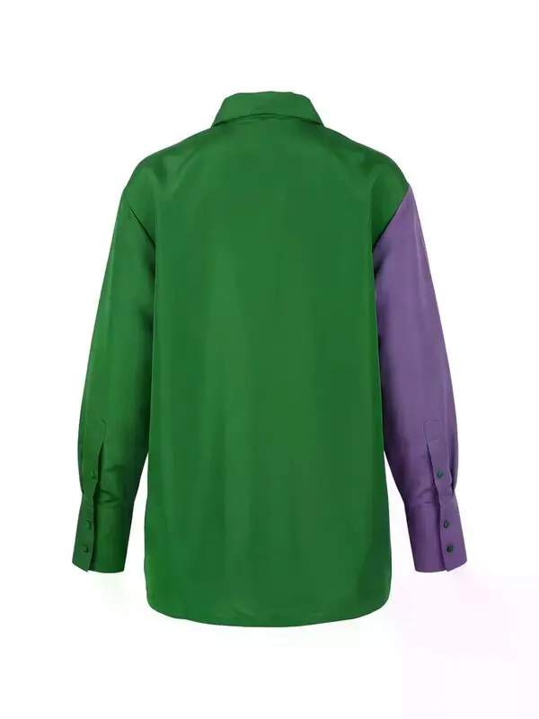 Valentino Garavani Colour-block Mini Shirt Dress - Green