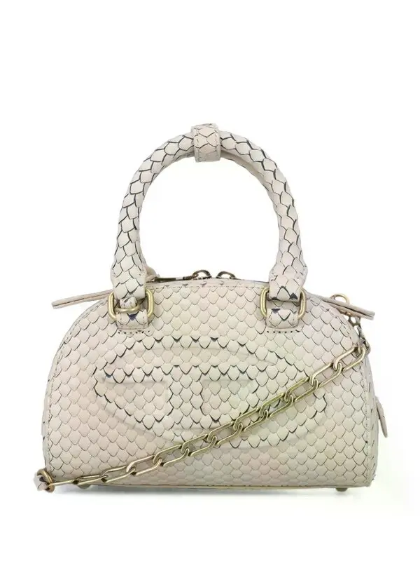 DIESEL® 1dr Small Bowling Bag In Snake-effect Leather - Neutrals